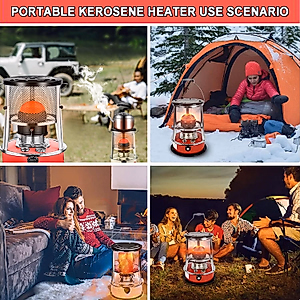 Kerosene Heater & Stove, Kerosene Heater for Indoor Use, 9000 BTU, Outdoor Camping Portable Kerosene Heater Camp Tent Heater for Ice Fishing, Hunting, Hiking, Survival Emergency & Patio（4.6L）