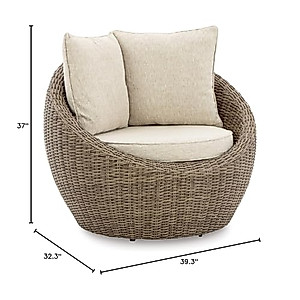 Signature Design by Ashley DANSON Swivel Lounge with Cushion, 2 Count, Light Brown