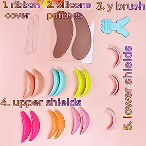 Lami Lash Lift Pad LM Curl Soft 6 Size Lifting Shield Eyelash Perming Rod Glue Free On Eyelid Neon Lamination Roller Easier Perm Rods Include Ribbon Cover Silicone Eye Patch Y Brush Lash Lift Tool