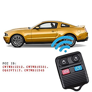 Keyless Entry Remote Control Car Key Fob for 1998-2014 Ford Mustang Focus Expedition Explorer 2001-2012 Ford Escape (CWTWB1U345 GQ43VT11T) Set of 2