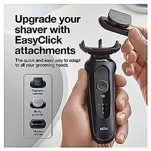 Braun Series 6 6046cs Electric Razor for Men, Wet & Dry, Electric Razor, Rechargeable, Cordless Foil Shaver with Charging Stand, Travel Case and Precision Trimmer, Black