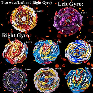Cxdhzlx Cxdhzlx Battling Spinning Top Set, Gyro Gaming Toys, 8 Burst Gyro with 2 Way Launchers Grip Starter, Combat Battling Game, Burst Battling Stadium, Greats Gift for Children Boys Ages 6 8 10 12+