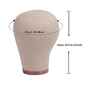 1 Piece 22 Inch Wig Head Cork Canvas Block Head Mannequin Head for Wigs Display Styling Manikin Head (22 inch）