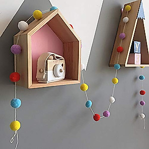 Binpeng Felt Ball 30mm 30 Balls Christmas Tassel Garland Pom Pom Ball String Ba 78in(2M ) (Colorful Felt Ball 30pcs)