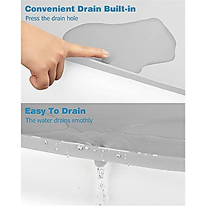 Under Sink Mat Waterproof 28"x22" Kitchen Cabinet Mat - Silicone Under Sink Liner Drip Tray with Drain Hole for The Kitchen, Bath, and Laundry Cabinets