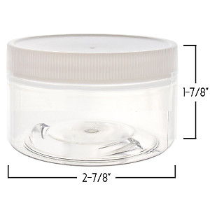 4 Ounce Plastic Wide-Mouth Storage Jars (20 pack) - Low Profile Straight-Sided Clear Empty Refillable Food-Grade BPA-Free PET Containers with White Screw-On Lids - 70mm 70-400 70/400 Made in the USA
