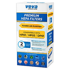 VEVA Premium HEPA Replacement Filter 2 Pack Compatible With All Dyson Pure Cool Link DP01, DP02 and Dyson Pure Hot + Cool Link HP01, HP02, Part # 968125-03# 305214-01# 305214-01