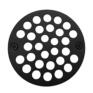 Westbrass A3192-62 4" OD Brass Shower Strainer Grid Drain Cover, Matte Black