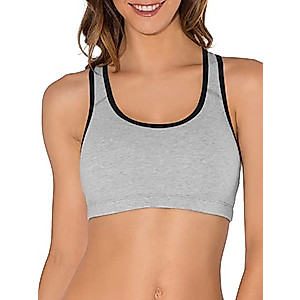 Fruit of the Loom Women's Built Up Tank Style Sports Bra Value Pack, Heather Grey W. Black/White/Black/Heather Grey W. Black/White/Black, 36