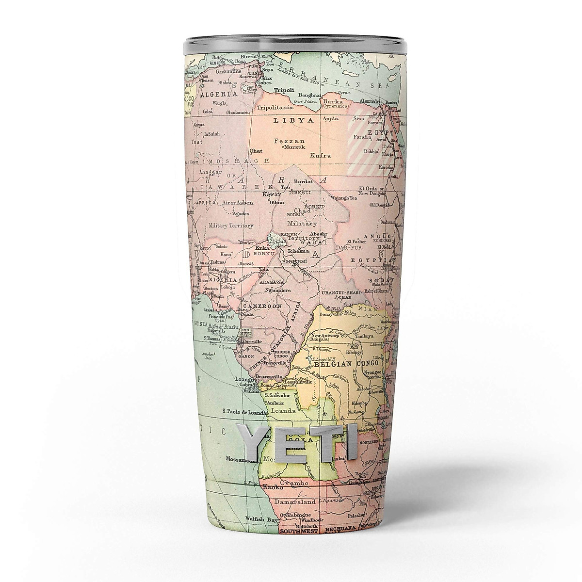 Design Skinz The Zoomed in Africa Map - Skin Decal Vinyl Wrap Kit Compatible with The Yeti Rambler Cooler Tumbler Cups
