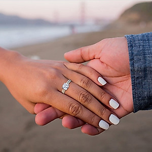 AONED Engagement Rings For Women Fake Engagement Wedding Daimond Cubic Zirconia Ring 2 CT Round Halo 2 Carat Bridal Promise CZ Solitaire Ring For Her Size 8