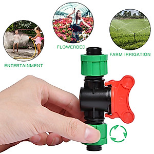 Supkiir 6 Pieces Drip Irrigation Shut-Off Valve 1/2 Inch Universal Drip Irrigation Tubing Coupling Valve