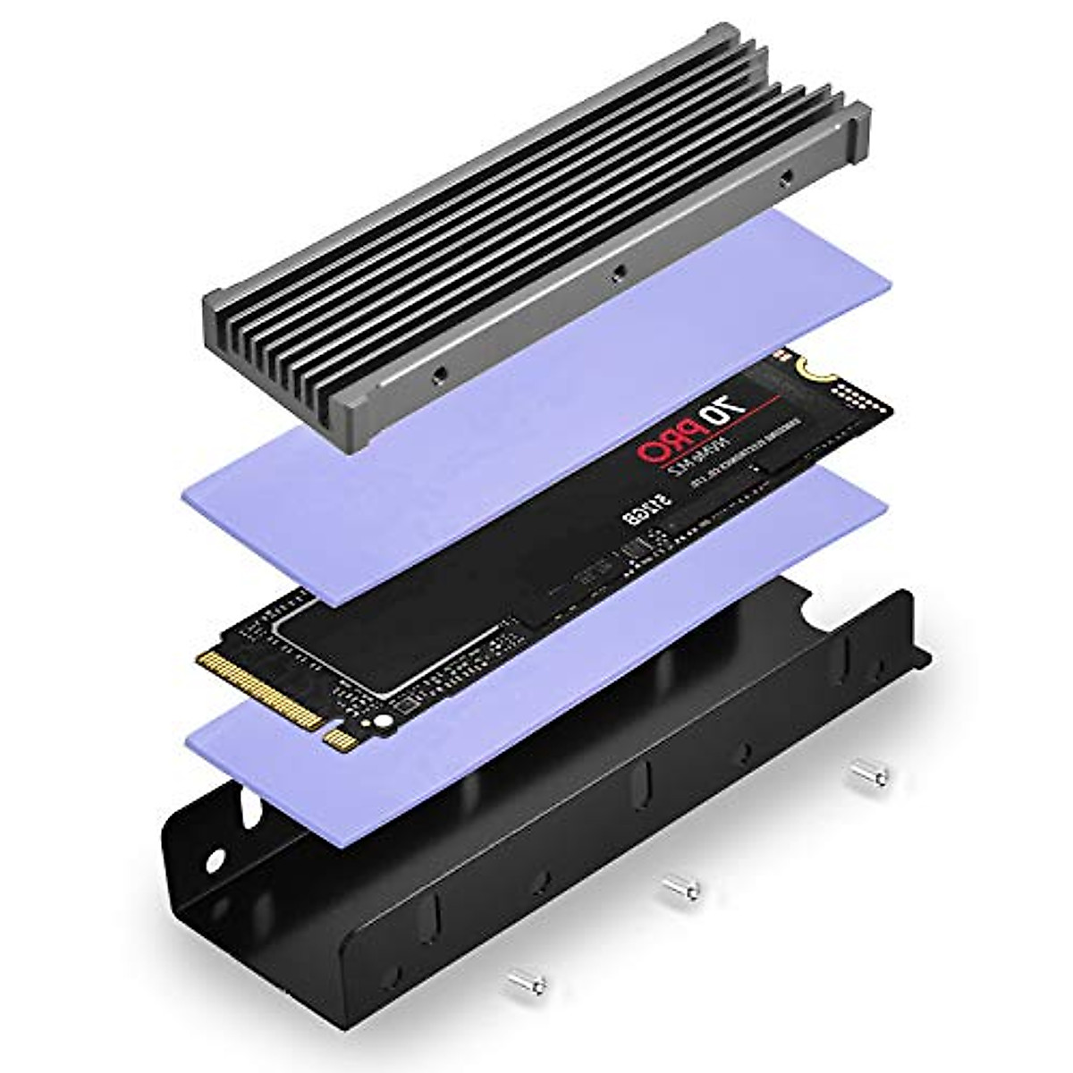 M.2 2280 SSD Heatsink, PCIE NVME or SATA M.2 2280 SSD Double-Sided Heat Sink, M.2 SSD Heatsink for PS5/ PC, Support Samsung 990 980 Pro & WD Black SN770 SN850 - Black