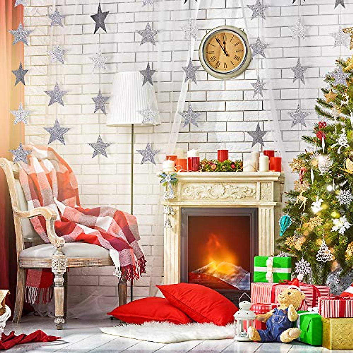 130 Feet Glitter Star Paper Garland Banner Hanging Decoration for Graduation Class of 2022 Congrats Grad Wedding Birthday Festival Party Decoration