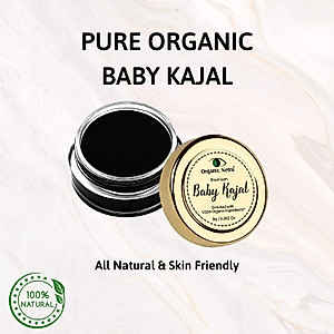 Cubicle Organic Netra Baby Kajal - 100% Natural, Enriched With Certified Organic Ingredients, Chemical-Free Kajal, Water Resistant and Long Lasting - 8g