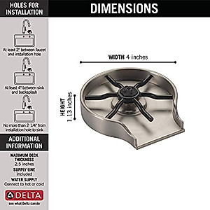 Delta Faucet Glass Rinser for Kitchen Sinks, Kitchen Sink Accessories, Bar Glass Rinser, SpotShield Stainless GR150-SP