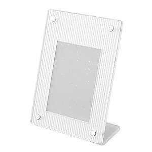 Picture Frame, Easy Cleaning Clear Table Top Photo Frame Acrylic Robust for Cards (Transparent (Wave Pattern))