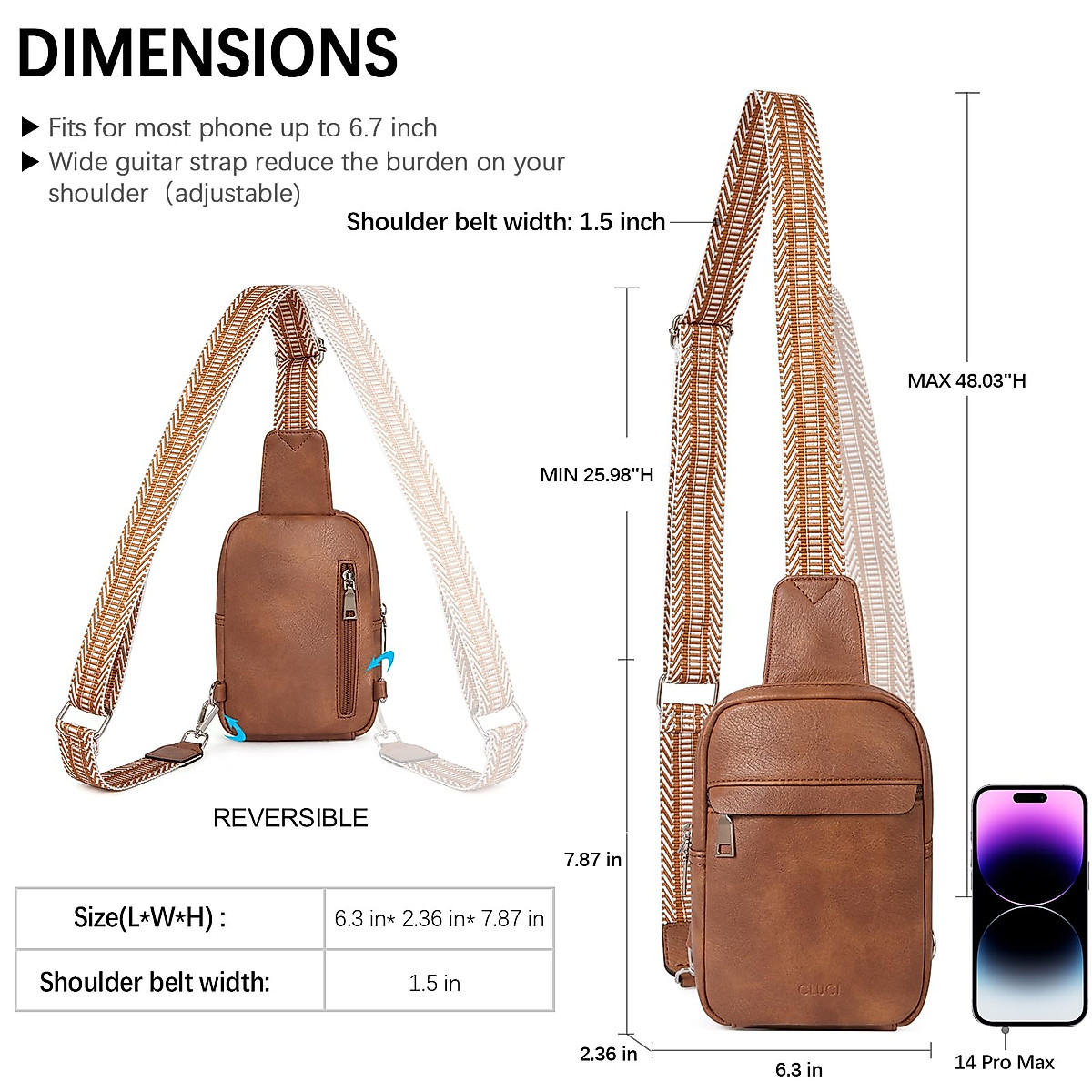 CLUCI Backpack Purse for Women + Small Sling Bag