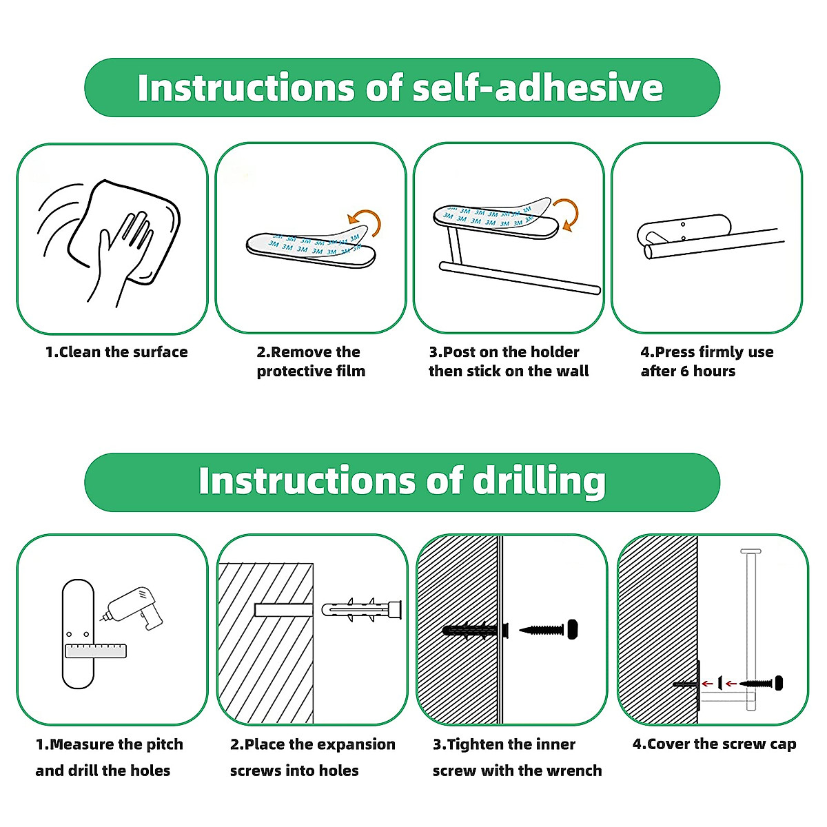 Under Cabinet Paper Towel Holder, Adhesive Paper Towel Holder,AMPURSQ Under Cabinet Paper Towels Holder for Kitchen, Farmhouse,RV, and Bathroom,Brushed Nickle Wall Mount Paper Towel Roll Holder(Black)