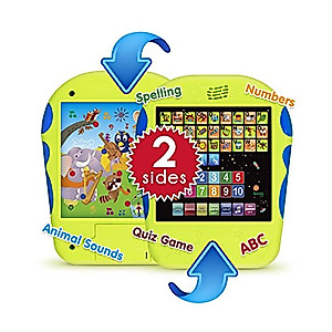 Spanish Learning Tablet for Kids - Bilingual Toy for Toddlers to Learn Spanish ABC, Numbers, Spelling, “Where is?” Game, Melodies, Animals and Sounds - 3 Years and Up