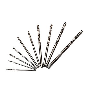 SPKLINE 10 Pcs High Speed Steel Cobalt Drill Bit Set 2 Pcs of Each 1mm(3/64"), 1.5mm(1/16") 2mm(5/64") 2.5mm(3/32") 3mm(1/8") Jobber Length Twist M35 Metal Drill Bit For Stainless Steel And Hard Metal