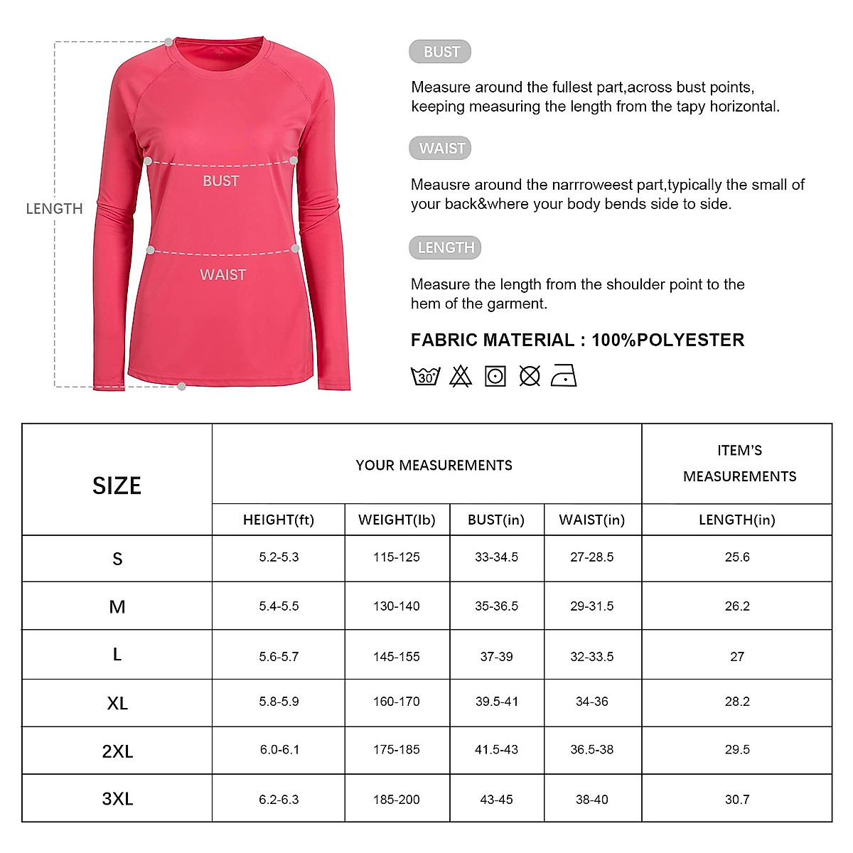Long Sleeve Dry Fit Athletic Performance Raglan T Shirt for Women, Womens Plus Size Summer Tops Pink S