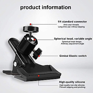 CALIDAKA Guitar Head Clip Guitar Phone Holder Smartphone Guitar Capo 360 Rotation Headstock Cell Phone Clamp Clip Mount for Electric or Acoustic Guitars, Fits Smartphone with 2.16in-2.95in