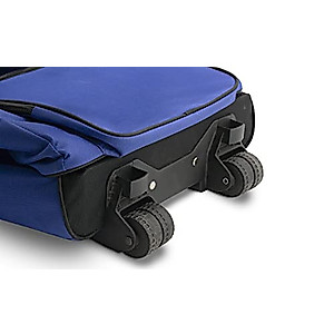 Eternal Living Collapsible Rolling Cooler with Wheels for Sand and Handle 50 Can Capacity Portable Ice Box Chest for Beach, Blue