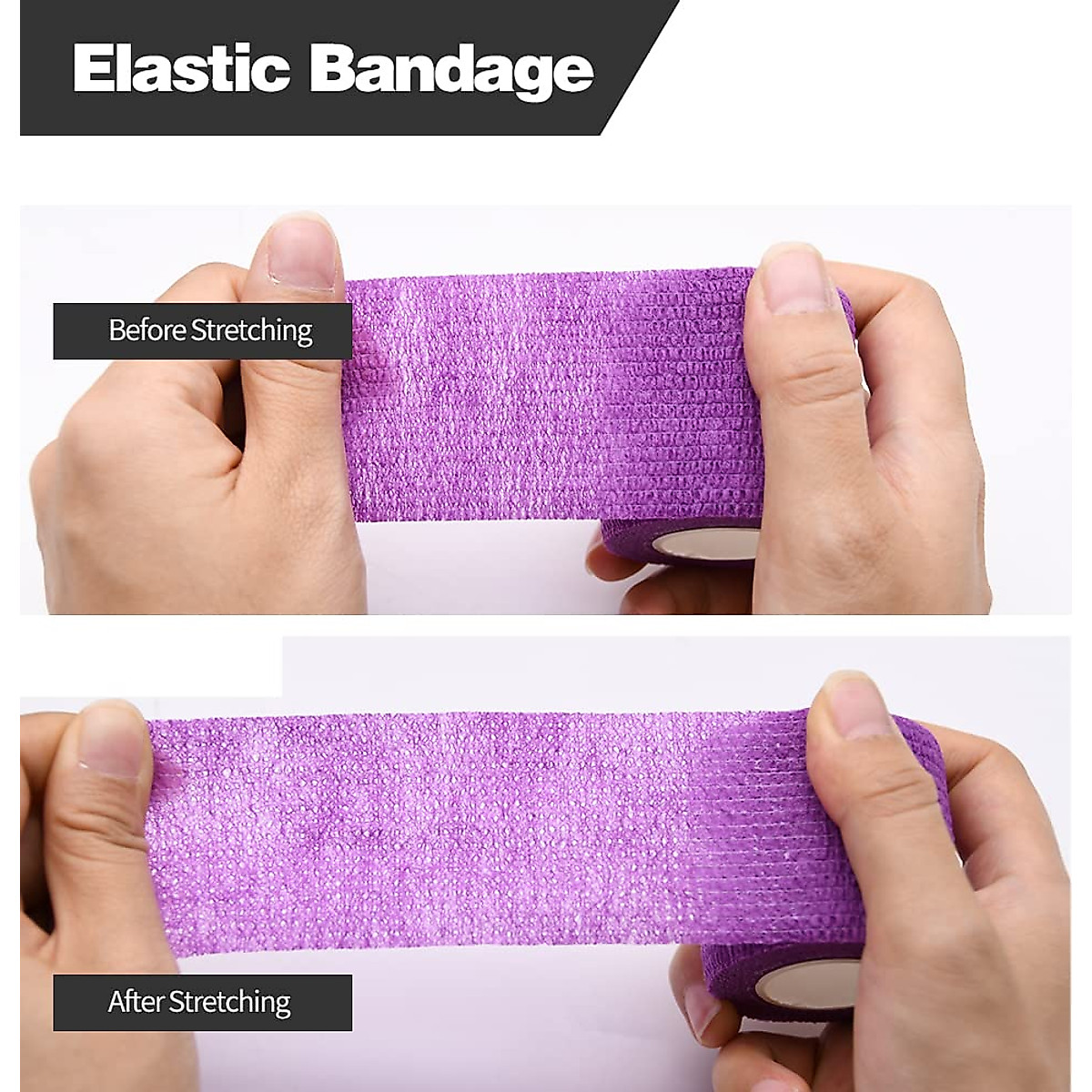 12/24/48/72pcs Self Adhesive Bandage Wraps, 2in 5 Yards, Multicolor (2 Inch, 12 Pack Multicolor)