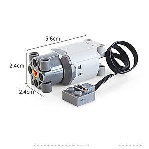 NIIZ Power Functions Motor Set, 8 Pieces Science and Technology Motor Power Function Kit, Including 3 Motors Power Pack Remote Control Battery Box Extension Cord Set