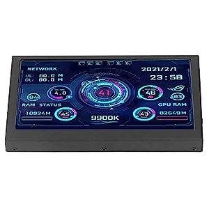 Oumefar Secondary Screen, Computer Display Monitor 7in Easy Operation Auto Shutdown High Definition Stepless Bright Adjustment for Office Monitor