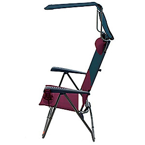 Rio Gear Hi-Boy 17" Extended Seat Height Folding Aluminum Canopy Chair - Charcoal/Oxblood