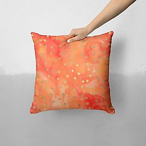 iiRov Green Polka Dots Over Water Colored Fire - Custom Decorative Home Decor Indoor or Outdoor Throw Pillow Cover for Sofa, Bed or Couch Cushion (Pillow CASE Cover ONLY)