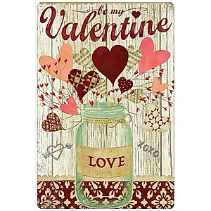 WZVZGZ Metal Tin Sign Retro Wall Decor,Valentine's Day Lovely Hearts,Home Gate Garden Bars Restaurants Cafes Office Store Pubs Club Sign Gift 8X12Inch Plaque Tin Sign,Wall Art Sign Wall Decor