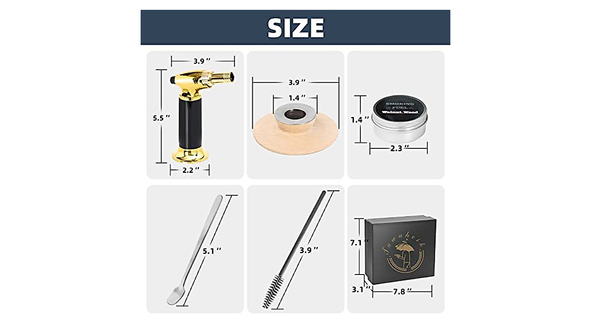 Cocktail Smoker Kit - Infuse Whiskey, Cheese & More with Wood Chips