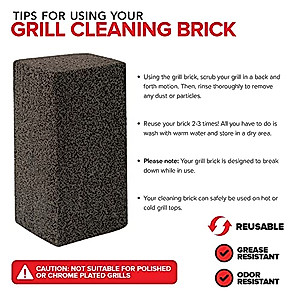 Stock Your Home Grill Cleaning Brick (4 Pack) - Heavy Duty Grill Cleaning Brick - Pumice Stone Brick for Flat Tops and Griddles - Blackstone Griddle Cleaner - Non-Scratch Grill Cleaner