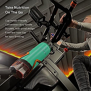 Blueshift Sidekick Stainless Steel Water Bottle, 18 Fl Oz Shaker Bottle With Blend Ball and Protein Storage Compartment, Includes 6 Superblend Supplements Inside Bottle (Sky)