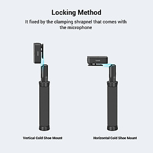 SMALLRIG Interview Microphone Handle, Stretchable Mic Handle for RODE Wireless Go, for DJI Mic, for Hollyland Lark 150, for Synco G1/A2 and Other Wireless Lavalier Microphones with Cold Shoe 3182
