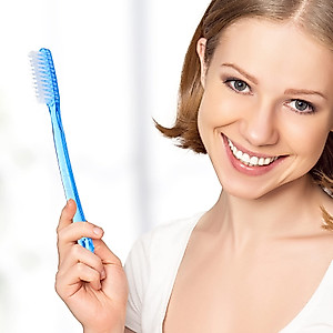 HEALLILY Hard Bristles Toothbrush Durable Practical Cleaning Toothbrush for Daily Use 12pcs