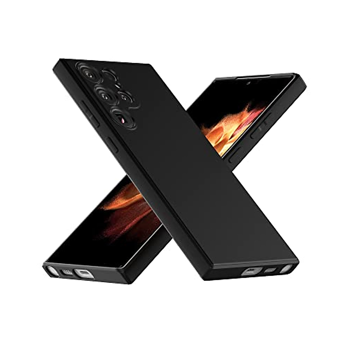 Foluu Silicone Case for Samsung Galaxy S23 Ultra, Liquid Gel Rubber Bumper Case with Soft Microfiber Lining Cushion Slim Hard Shell Shockproof Protective Cover for Galaxy S23 Ultra 5G 2023 (Black)