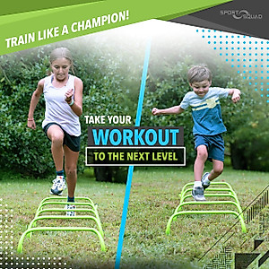 Sport Squad Speed Hurdles - 7" PVC Agility Training Hurdles - Pack of 5 Hurdles - Perfect for Soccer, Football, or Plyometric Training - Lightweight and Compact Storage