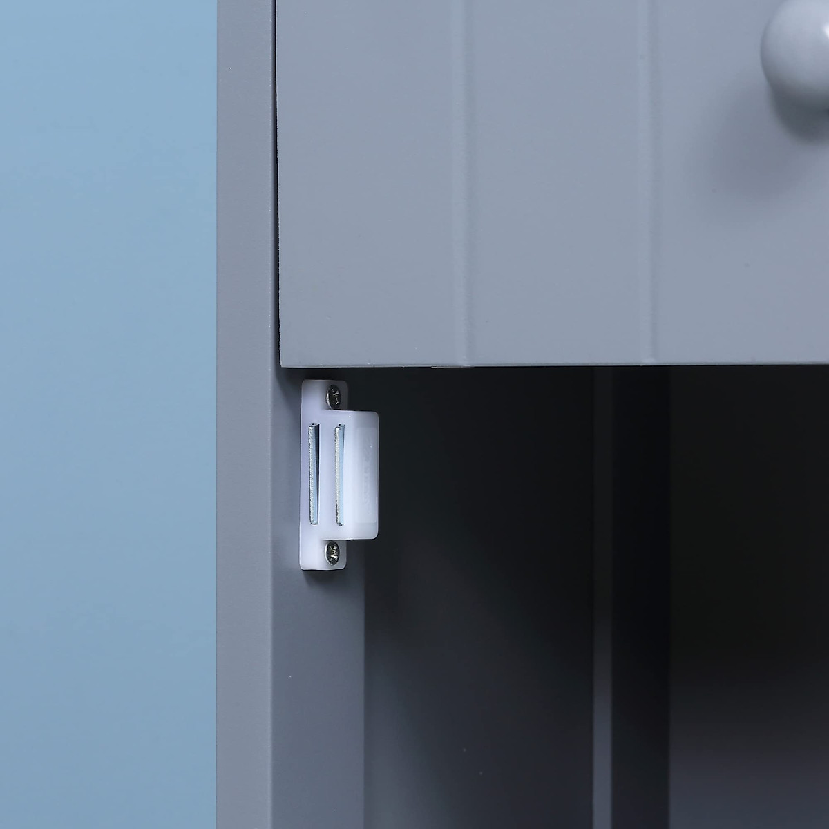 HOMCOM Bathroom Storage Cabinet, Free Standing Bathroom Storage Unit, Tall Linen Tower with 3-Tier Shelves and Drawer, Grey