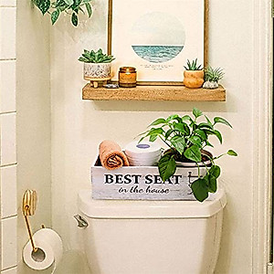 CuffUp Bathroom Decor Box, Toilet Paper Basket 2 Sides Signs Farmhouse Bathroom Basket Toilet Basket Tank Topper Rustic Farmhouse Home Decor for Livingroom Kitchen (One Box)