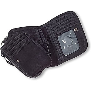 KAVU Zippy Wallet Bi Fold Zip Clutch Removable Coin Pouch - Black