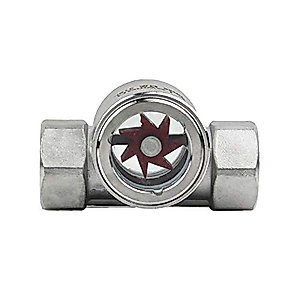 1/2"NPT Stainless Steel 304 Sight Water Flow Indicator with Impeller 362Psi 2.5MPa