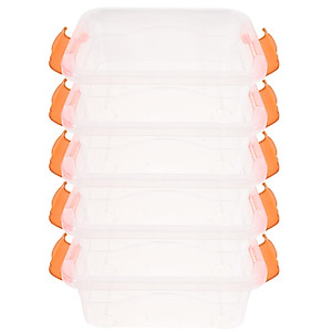 Multicolor Storage Bins with Lids - 5 Pack Small Cubby Bins Stackable Plastic Containers for Classroom Book Bin Toy Organizers