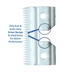 XCEL Ceramic Medium Cutter Blade Compatible with Andis, Oster A5 and Walh KM Series (2)