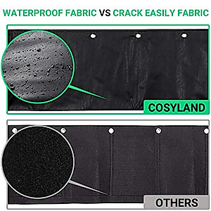 COSYLAND Hanging Garden Planter with 6 Pockets, Wall Hanging Planting Grow Bags Flowerpot for Succulents Flowers Basil Ferns Strawberry Great Outdoor Wall Decor for Patios and Gardens