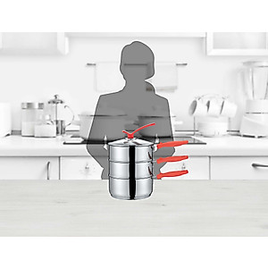 CONCORD 3 Quart Premium Double Boiler - Stainless Steel Multi Pot Steamer Cookware 2 Tiers (Induction Compatible)