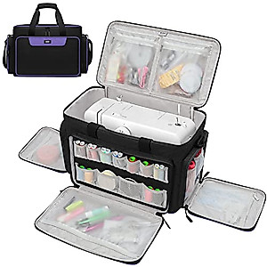 LEFOR·Z Sewing Machine Carrying Case Bag Compatible for Most Standard Singer,Brother,Janome with Multiple Storage Pockets,Universal Travel Tote Bag with Shoulder Strap for Sewing Machine and Supplies